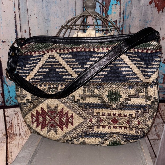 Bags | Indie Sleaze Boho Western Aztec Fabric Shoulder Tote | Poshmark